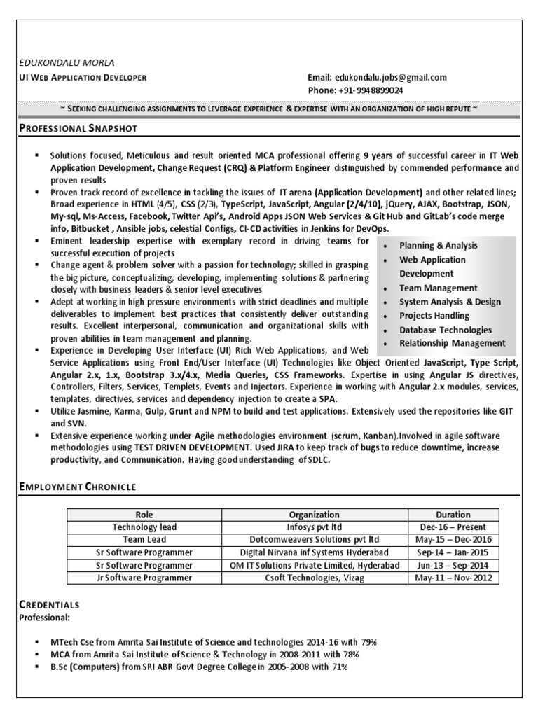 Edukondalu 9 Years EXP IN UI-angular-platform-Engineer | PDF | Web Application | Application ...