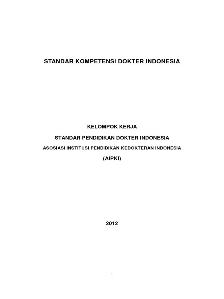 Revisi Standar Kompetensi Dokter 2012 | PDF