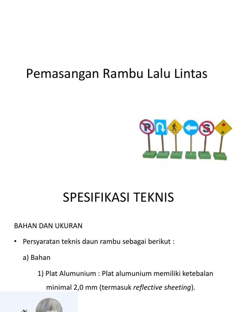 Spesifikasi Rambu Lalu Lintas | PDF