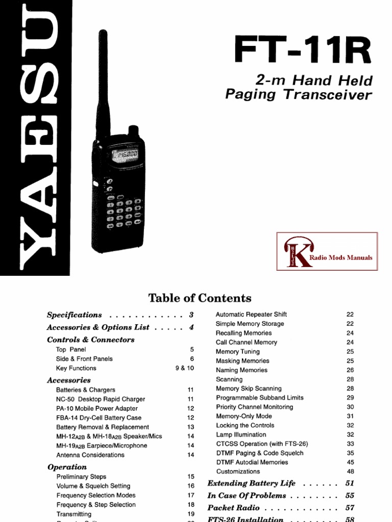 Yaesu FT 11r User Manual | PDF