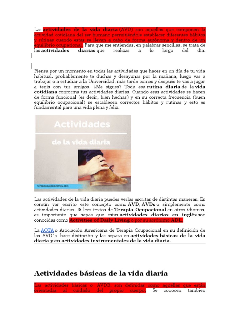 avd | PDF | Dormir | Higiene