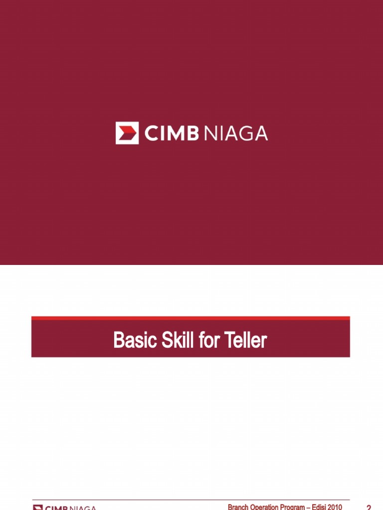 12 Basic Skill For Teller | PDF
