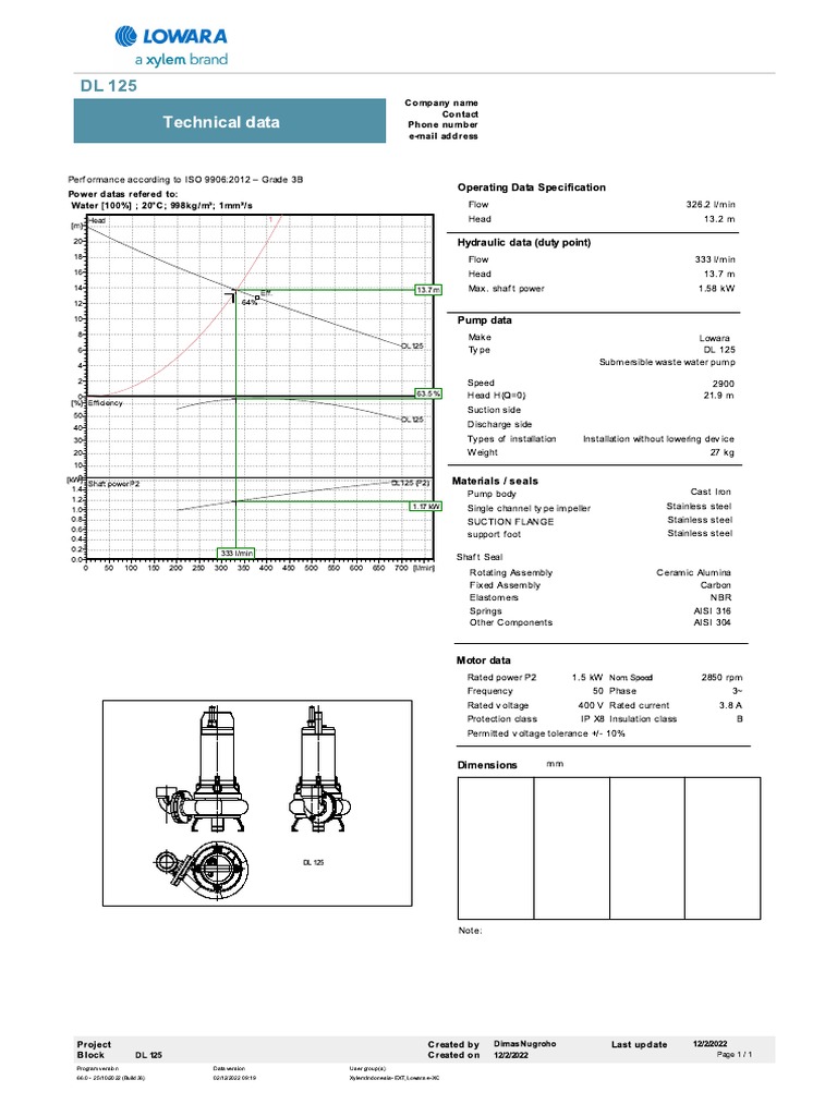 Pompa Grease Trap 326,16 LPM @13,2m | PDF | Pump | Manufactured Goods
