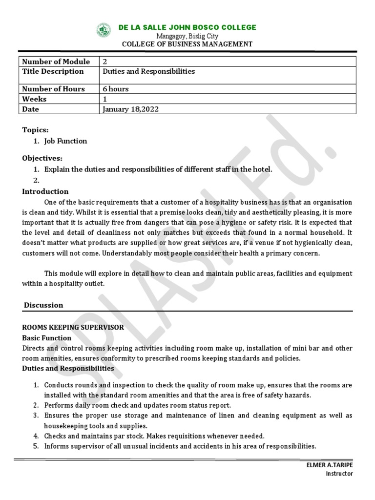 Procedure | PDF | Housekeeping | Safety