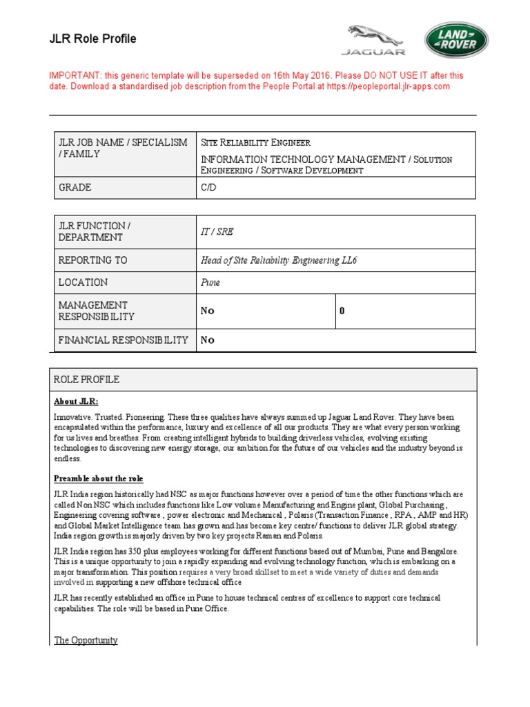 Site Reliability Engineer JD | PDF | Cloud Computing | Reliability ...