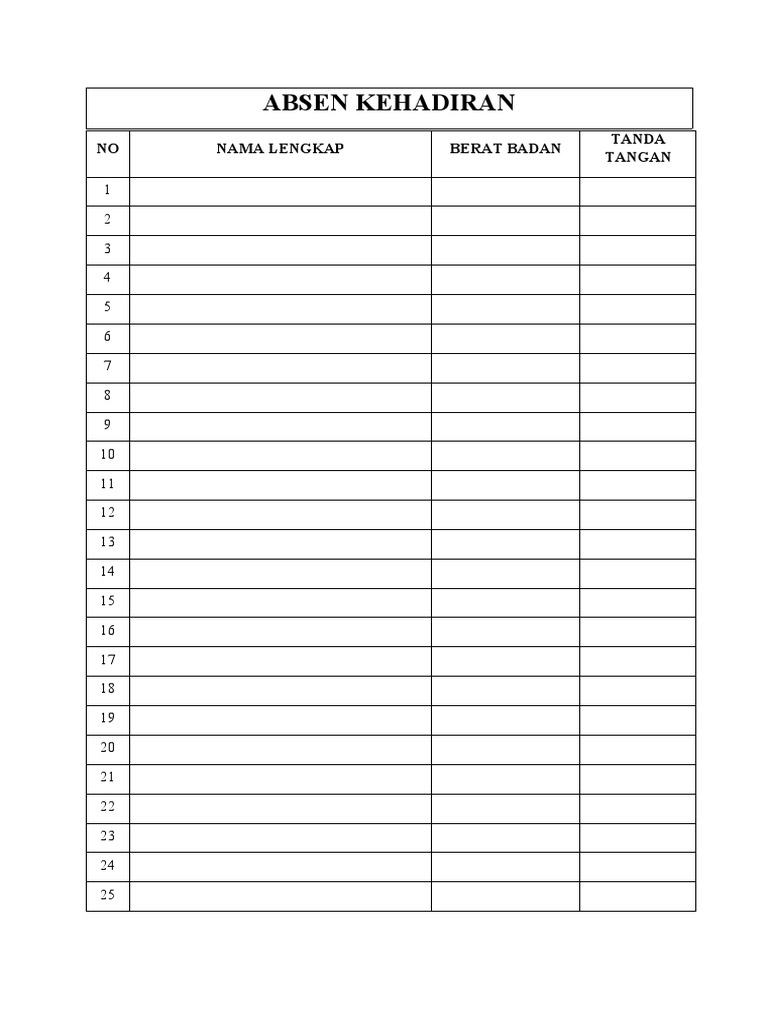Daftar Absen Kehadiran Siswa | PDF