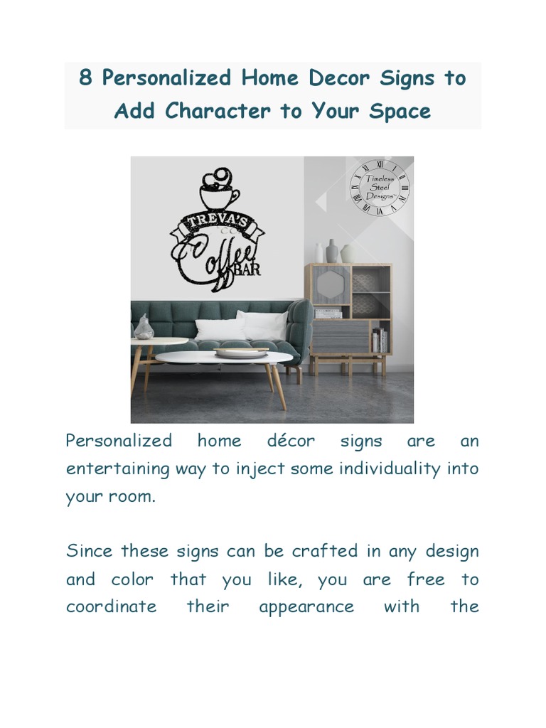 8 Personalized Home Decor Signs To Add Character To Your Space | PDF ...