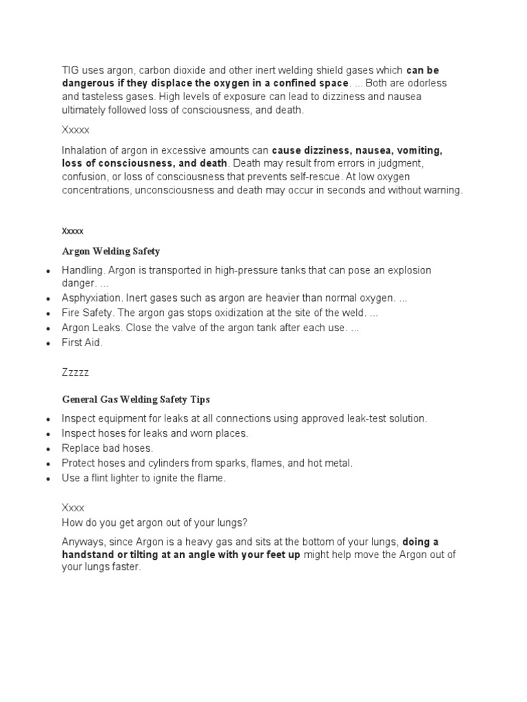 Argon Gas Safety and Handling Guidelines | PDF | Argon | Oxygen