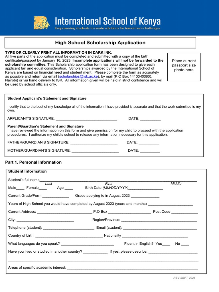 Scholarship Form 2023-2024 | PDF | Expense | Learning