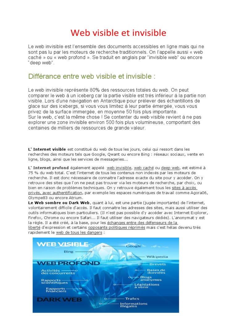 Web Visible Et Invisibleàà | PDF | Internet | Internet et Web