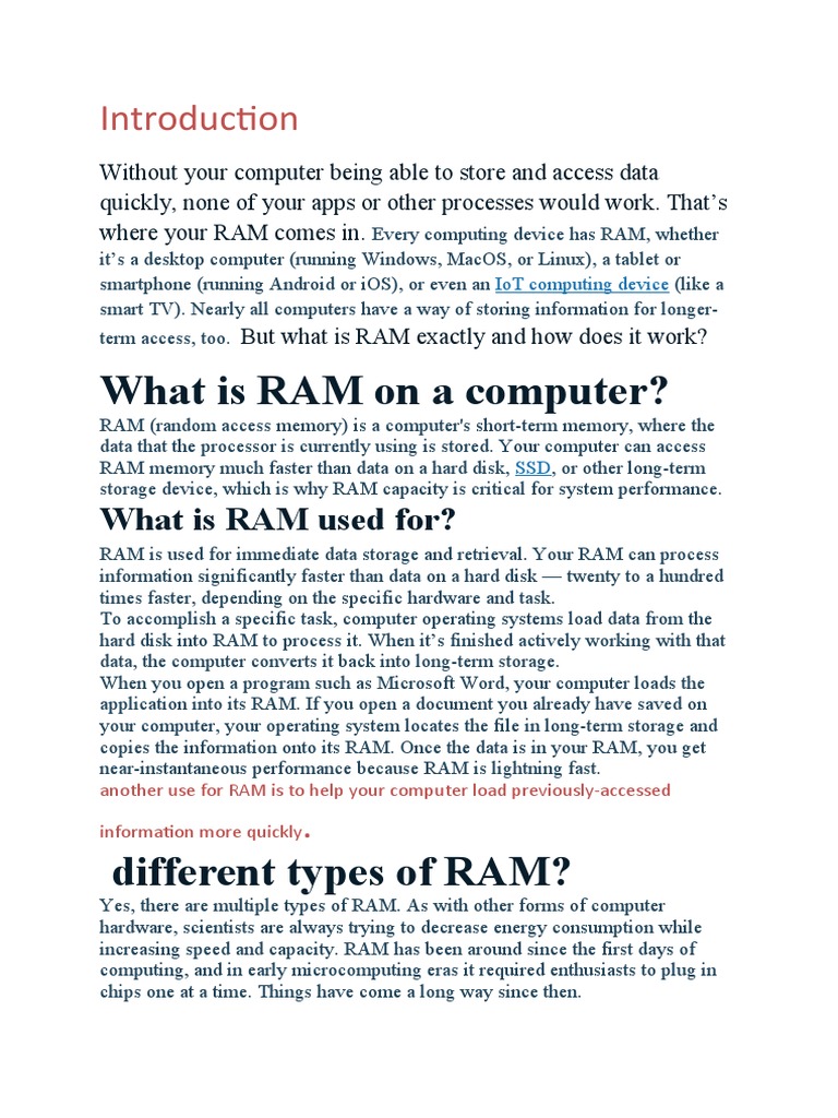 An In-Depth Look at RAM: What it is, How it Works, and Different Types ... An In-Depth Look at RAM: What it is, How it Works, and Different Types ...