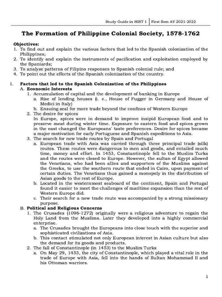 The Formation of Philippine Colonial Society | PDF | Age Of Discovery ...
