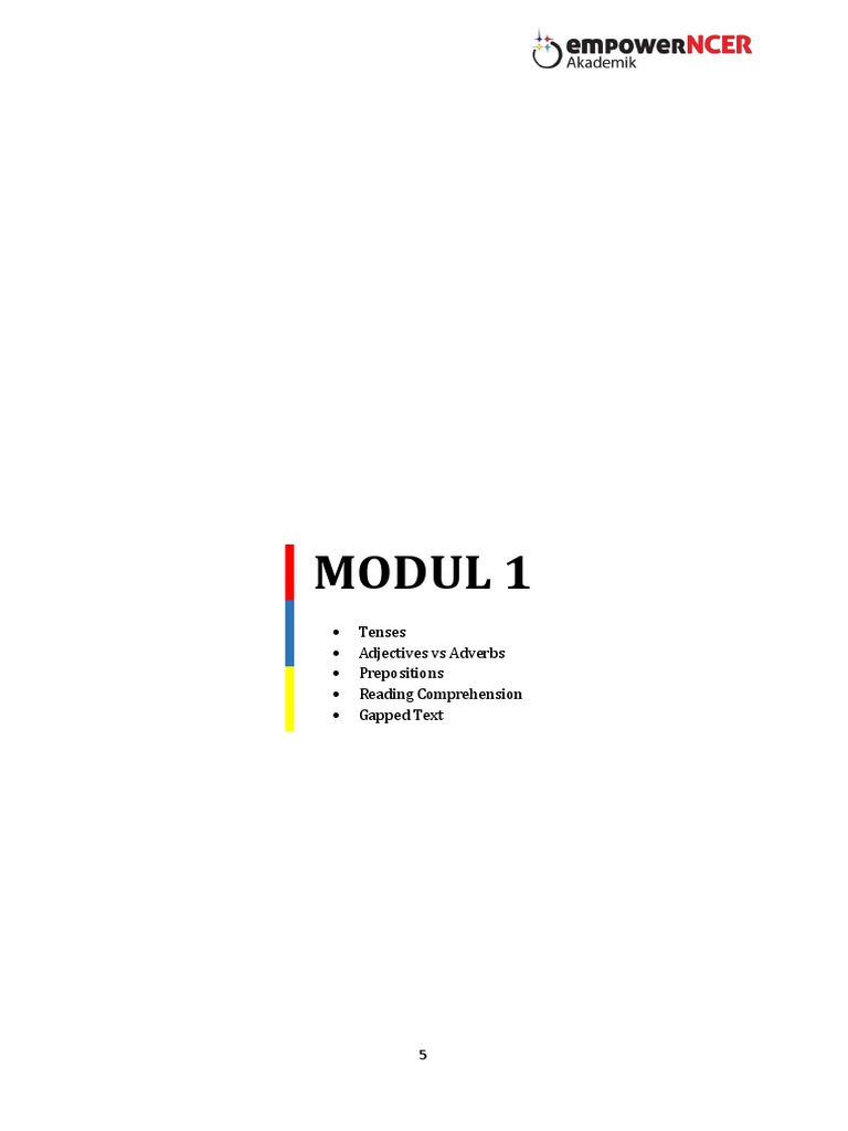 English Module F1 | PDF | Grammatical Tense | Adjective