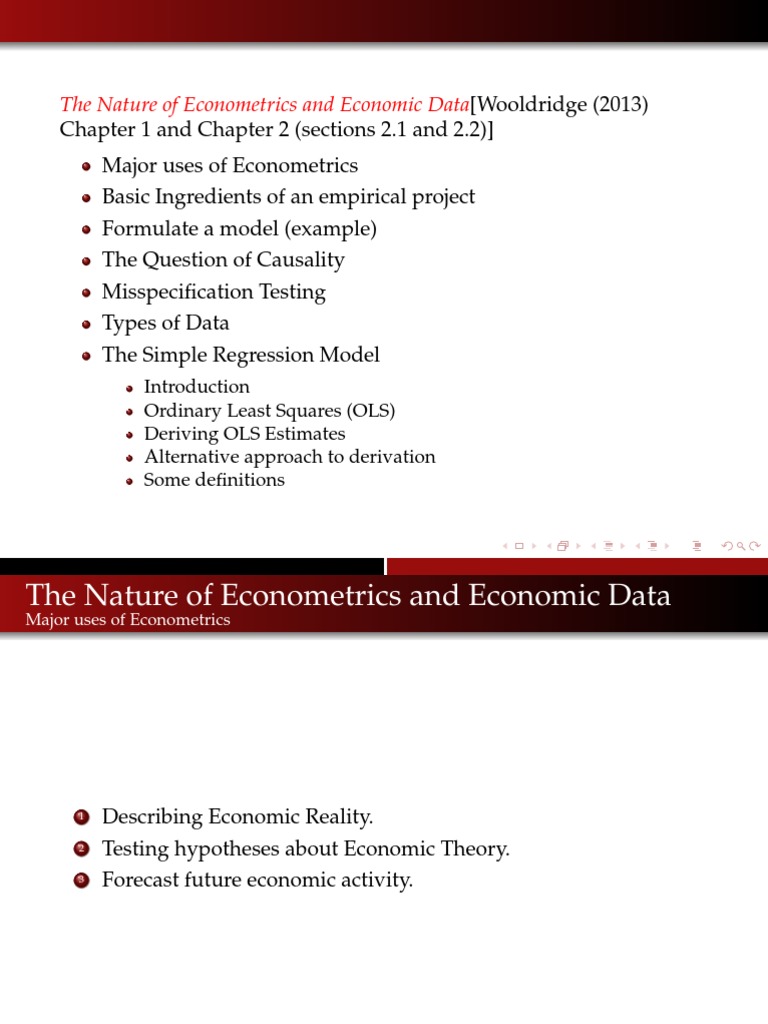Lecture 1 Pdf Econometrics Regression Analysis