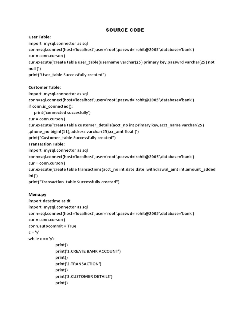 Code and Outputs PDF | PDF | User (Computing) | Databases