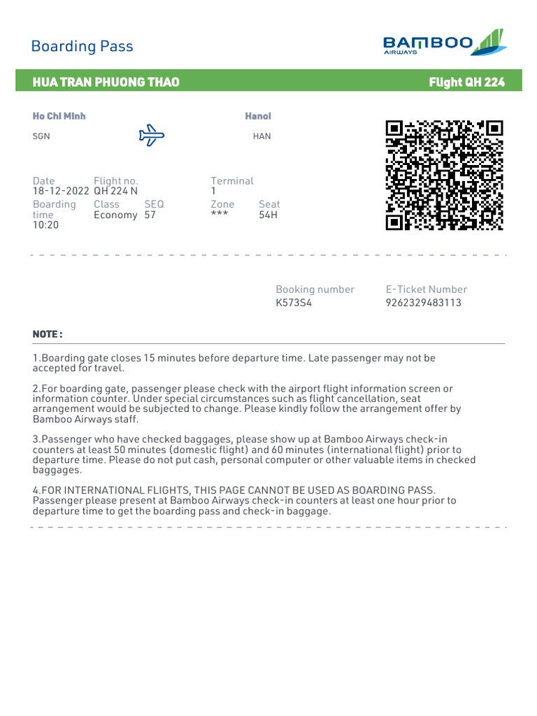 K573S4 - BoardingPass - Hứa Trần Phương Thảo | PDF