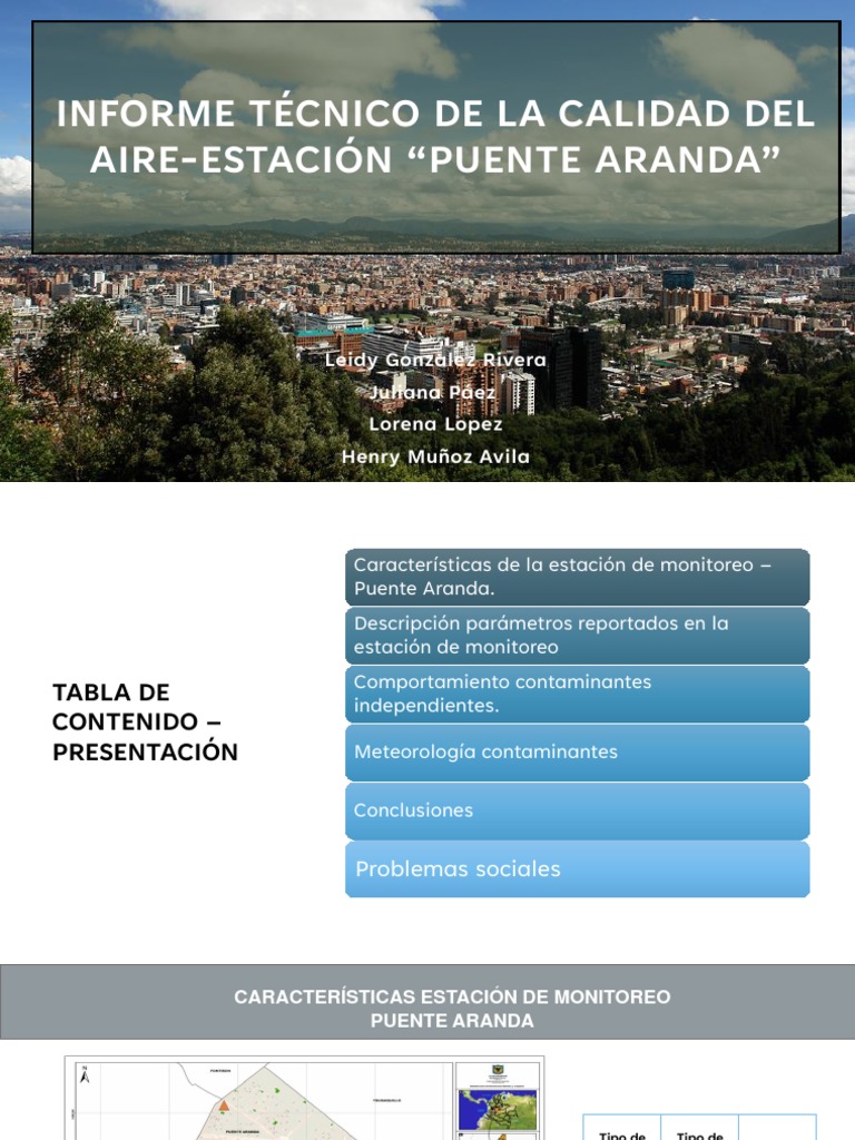 Informe Técnico Estacion Monitoreo Puente Aranda | PDF | Ciencias atmosféricas | Entorno natural