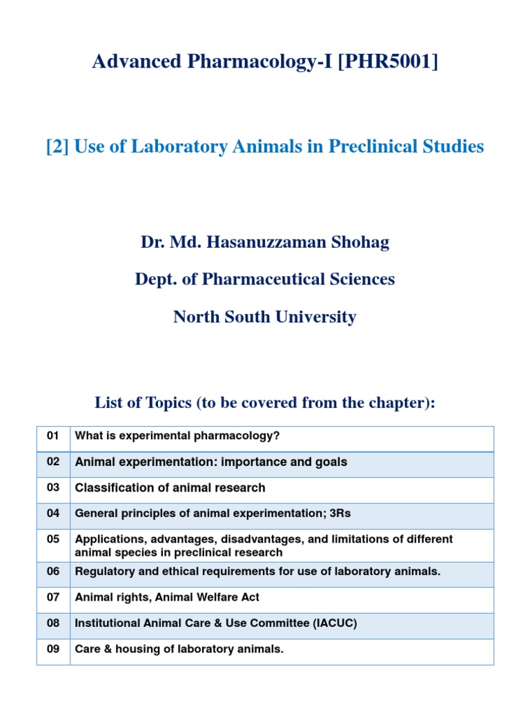 Preclinical Animal Research Overview | PDF | Animal Testing | Animal ...