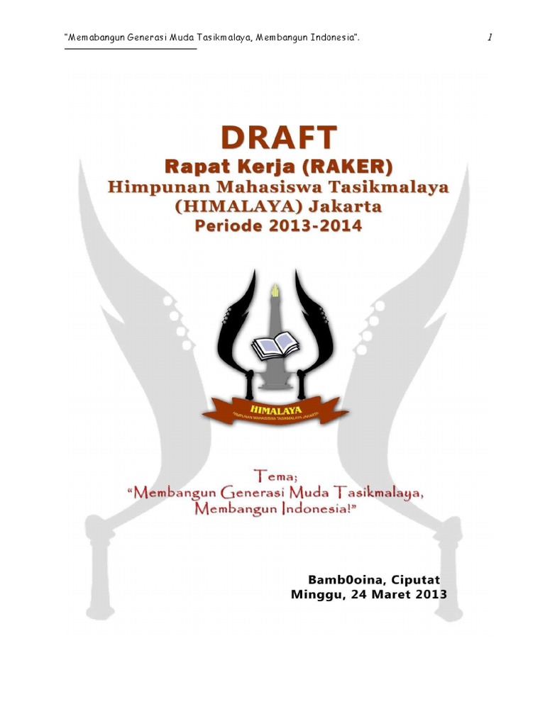 Draft Raker Organisasi | PDF