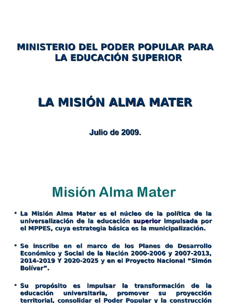 Mision Alma Mater | PDF