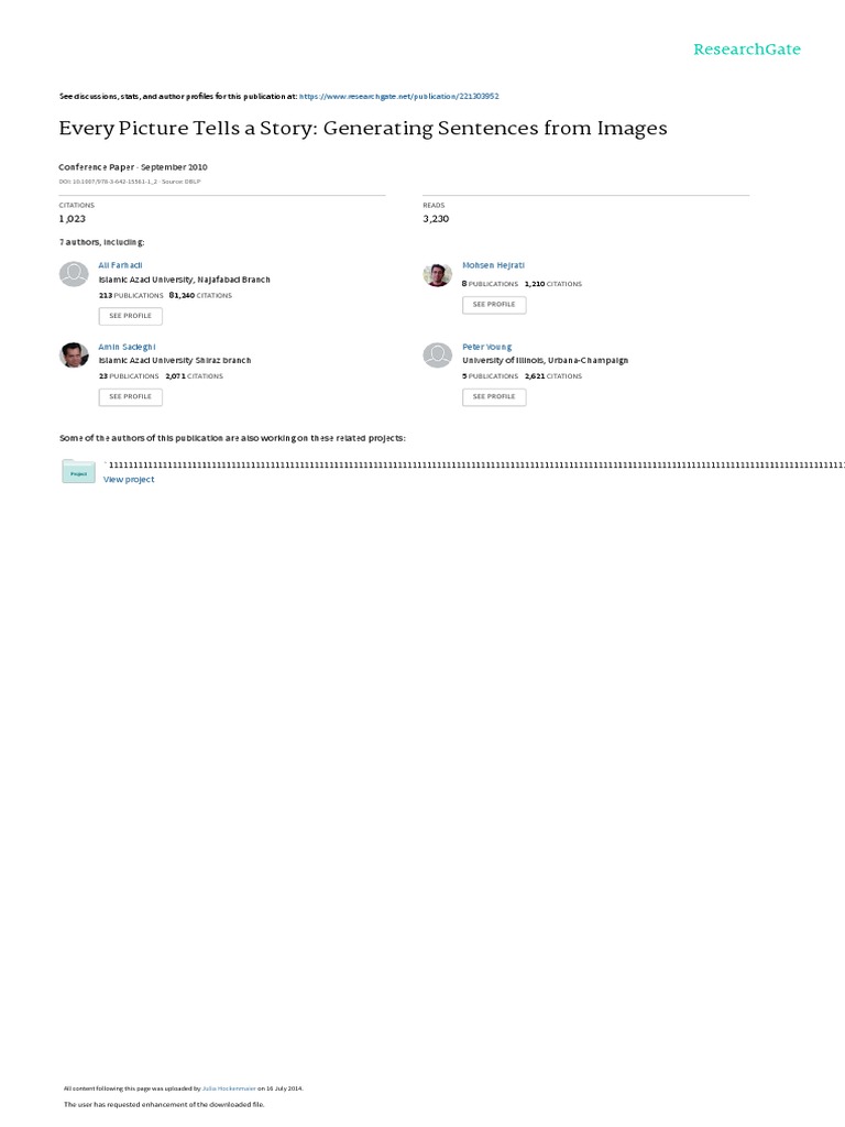 Every Picture Tells A Story Generating Sentences F | PDF | Word | Cognition