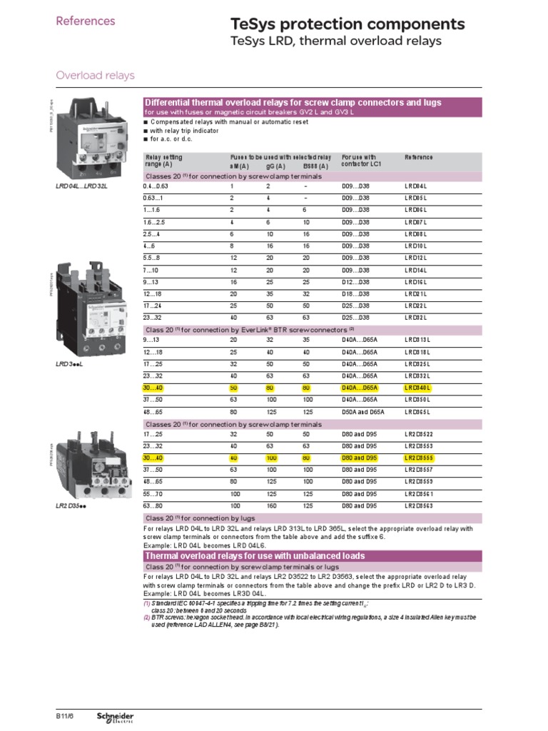 Tesys - Overload Relay | PDF | Components | Electromagnetism