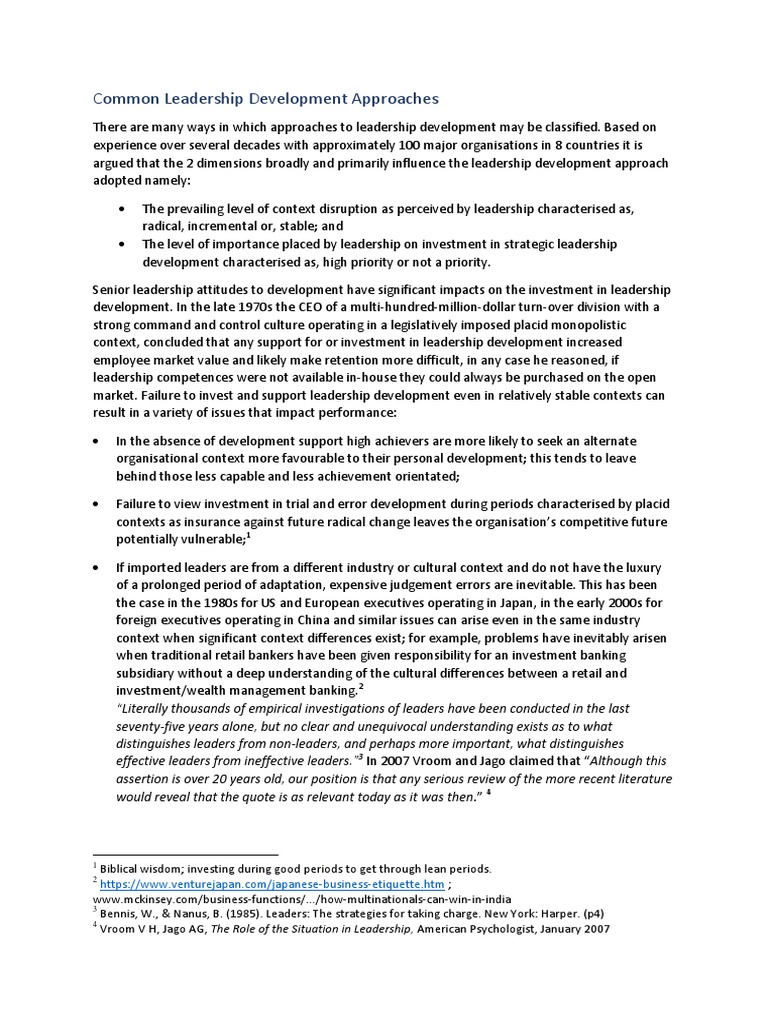 Common Leadership Development Approaches | PDF | Leadership | Mentorship