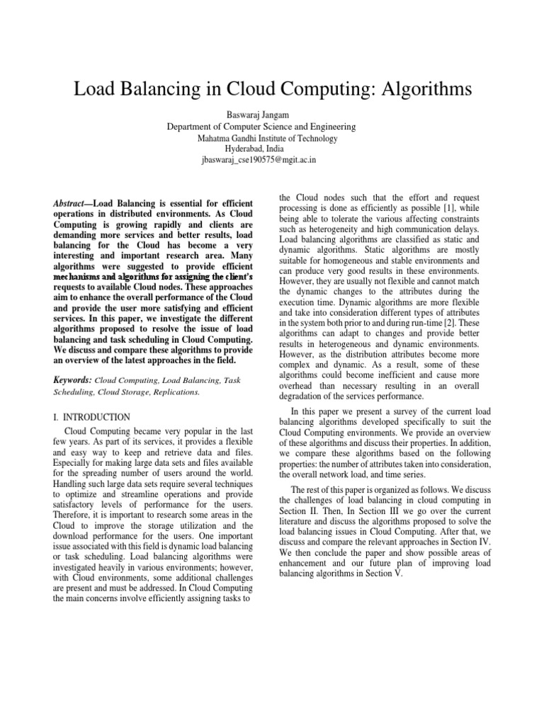 Seminar Documentation Final | PDF | Load Balancing (Computing) | Cloud Computing
