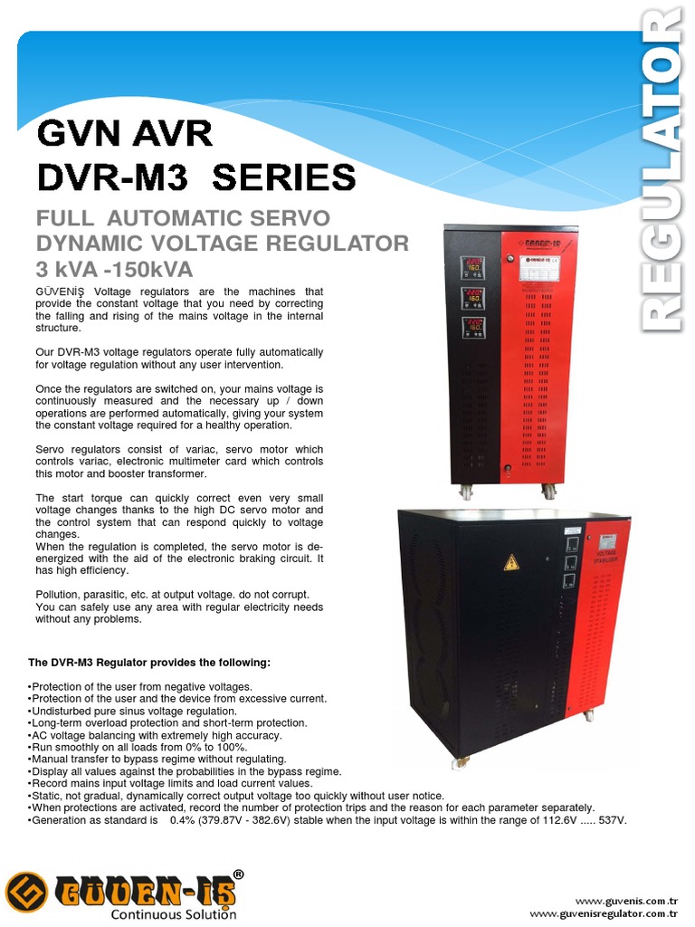 DVR-M3 Dynamic Voltage Regulator | PDF | Electric Motor | Electromagnetism