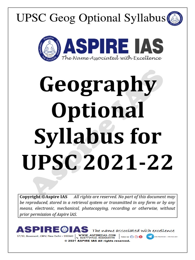 Geography Optional Syllabus For UPSC | PDF | Geomorphology | Oceans