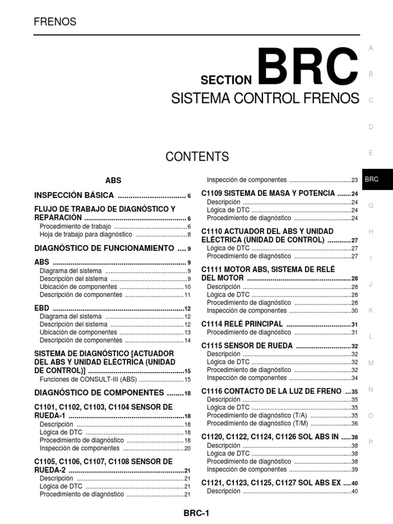 Diagnóstico y Reparación de Frenos ABS | PDF | Sistema de freno antibloqueo | Vehículo de motor