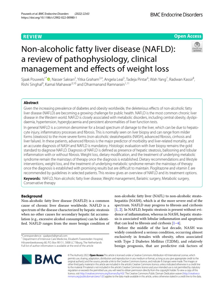 Non-Alcoholic Fatty Liver Disease (NAFLD) : A Review of Pathophysiology ...