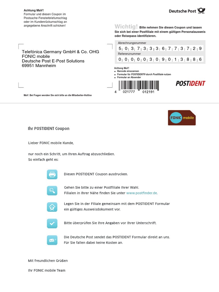 Postident Formular | PDF