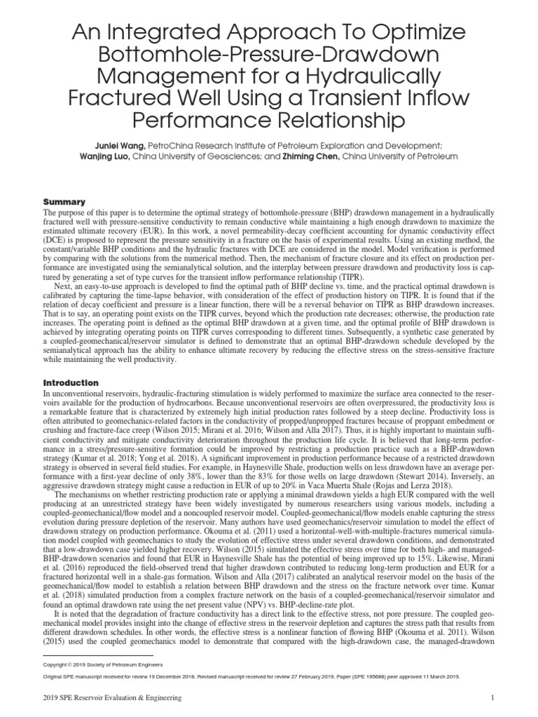 An Integrated Approach To Optimize Bottomhole-Pressure-Drawdown ...
