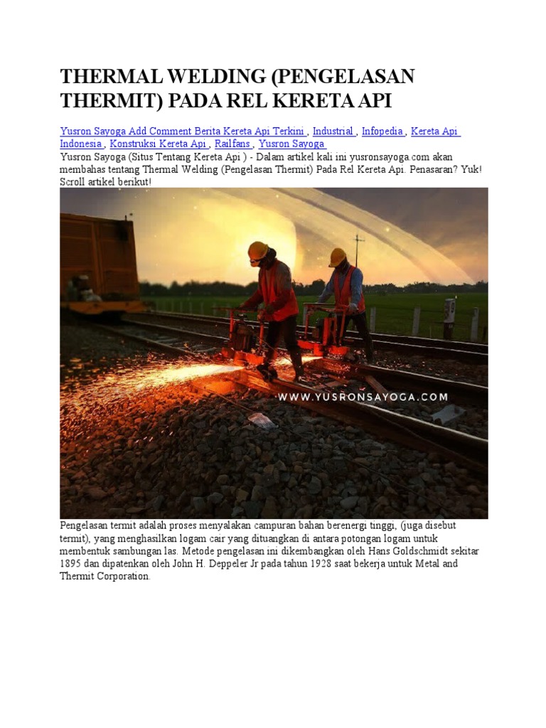Pengelasan Termit pada Rel Kereta Api | PDF