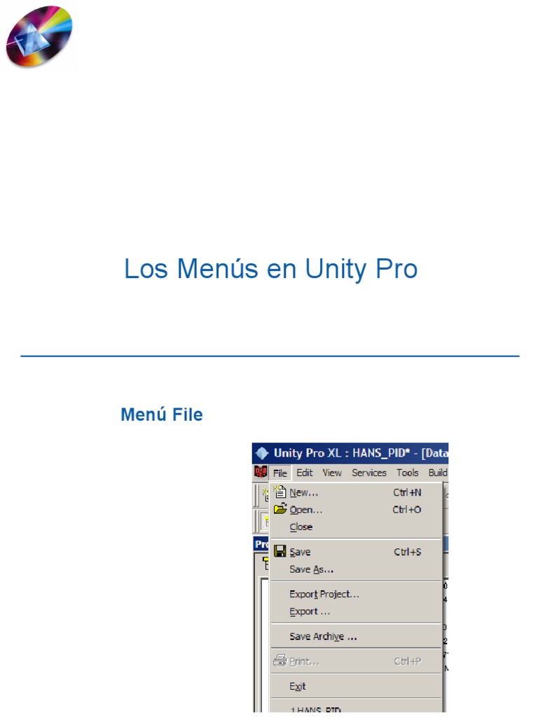 PLC UNITY CURSO 08 Los Menús en Unity Pro | PDF