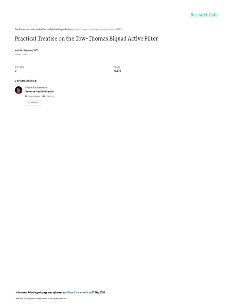 Practical Guide to Designing Higher Order Active Filters Using the ...