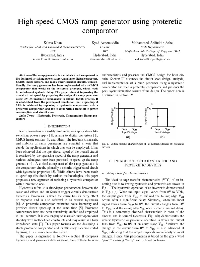 Final Ramp Generator Using Proteretic Comparator APCCAS 2021 | PDF ...