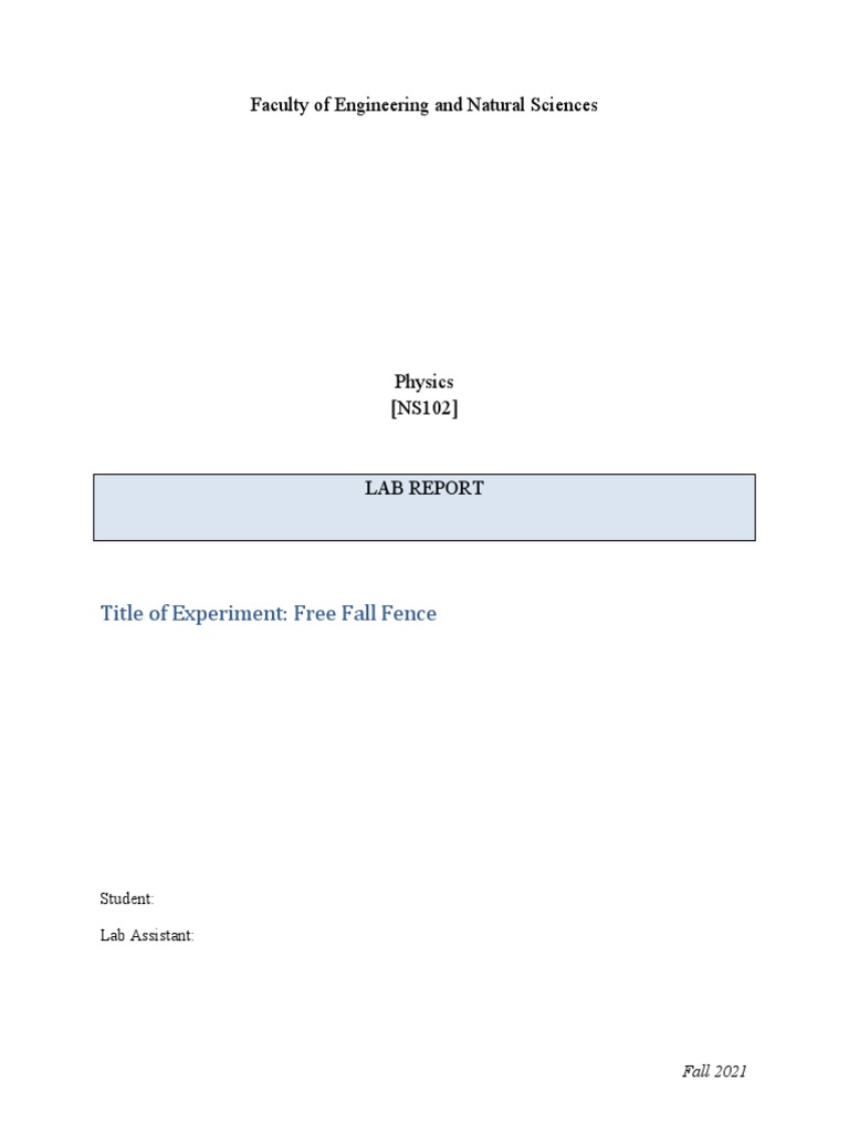Picket Fence Free Fall Experiment Report | PDF | Acceleration | Velocity