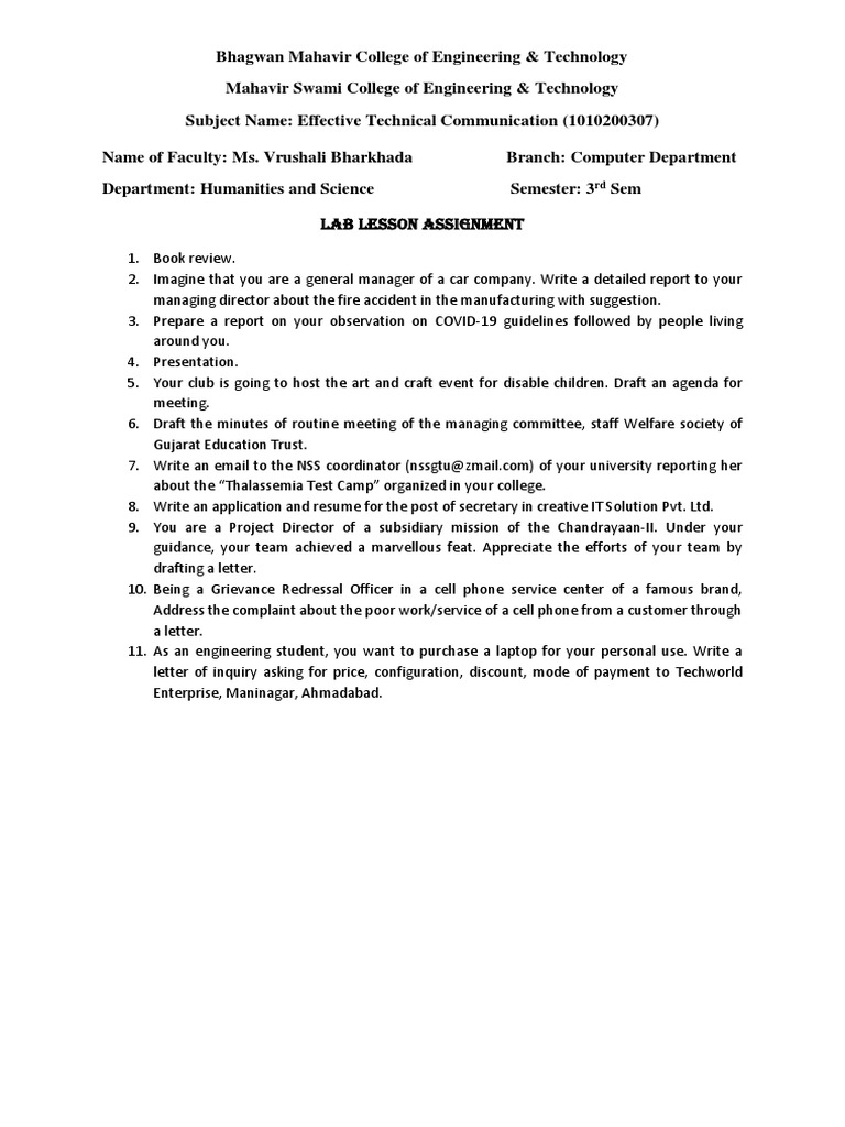 ETC Lab Lesseon Assignment | PDF