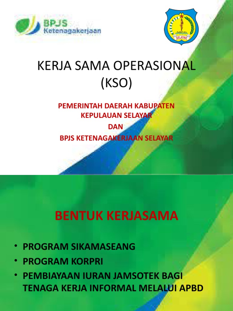 Bahan Rapat KSO Pemda Dan BPJS TK | PDF
