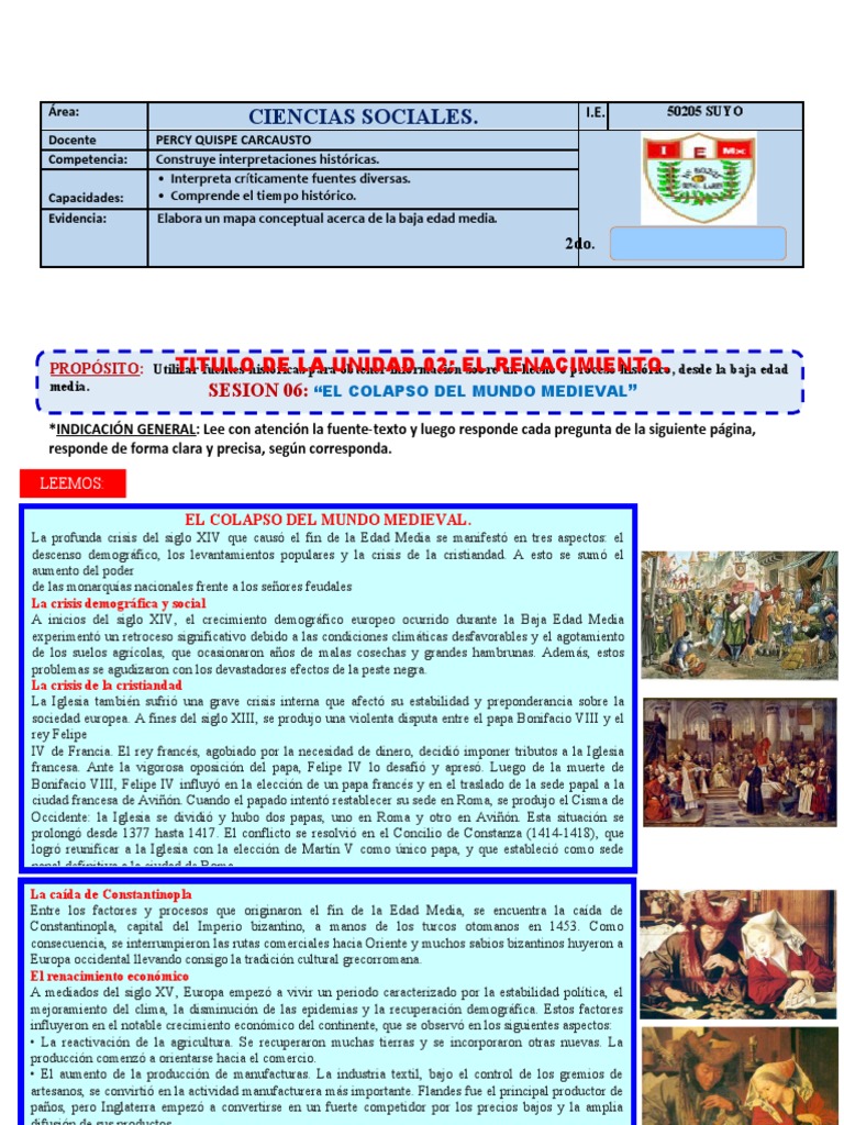 Sesion 6-CC - SS 2do Año | PDF | Edades medias | imperio Bizantino