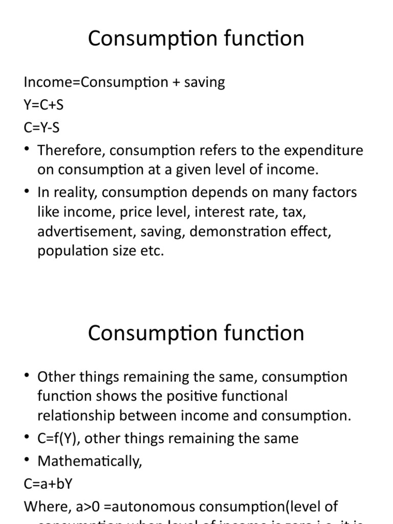 Consumption, Saving and Investment Functions | PDF | Consumption ...