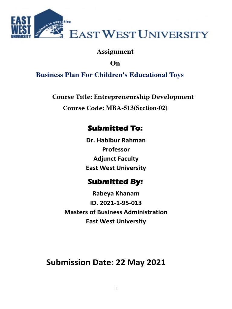 MBA Toy Business Plan | PDF | Business | Corporations