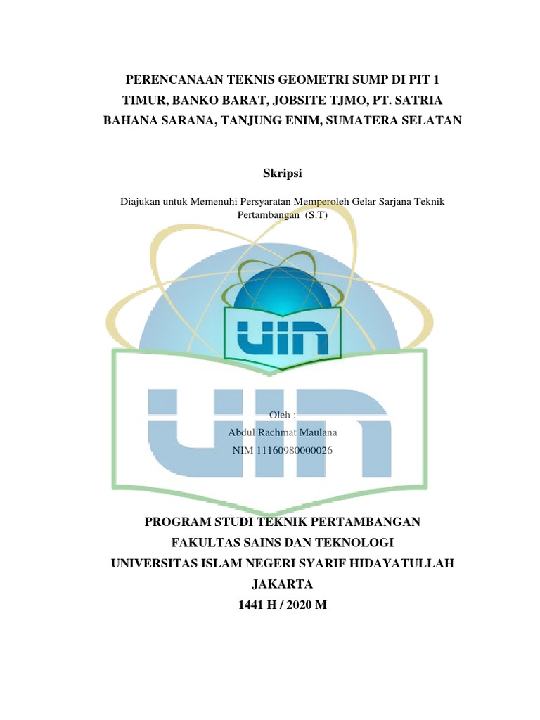 Optimasi Geometri Sump Pit 1 Timur | PDF