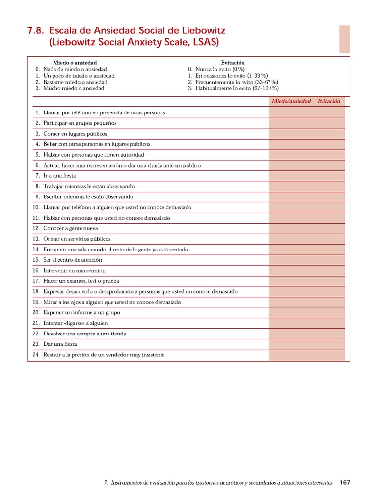 Escala Ansiedad Pacientes | PDF