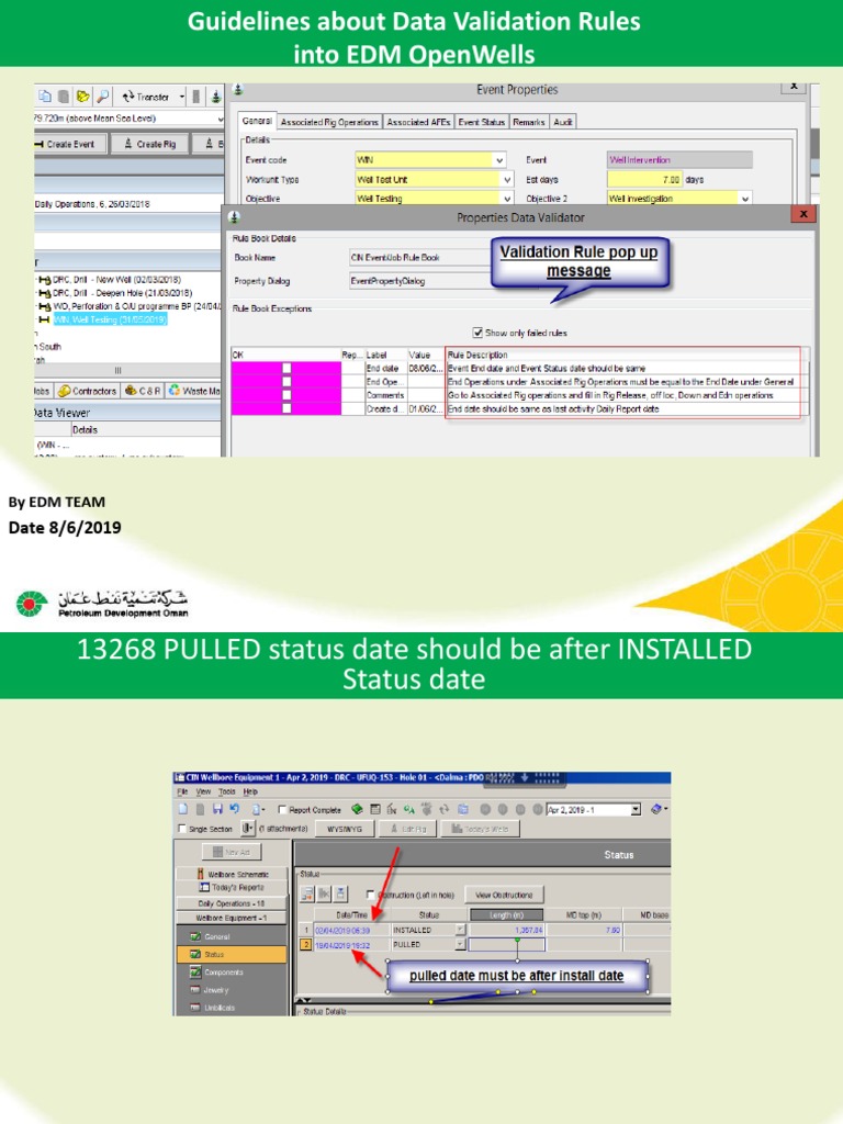 Guideline About Data Validation Rules Into EDM OpenWells | PDF | Borehole