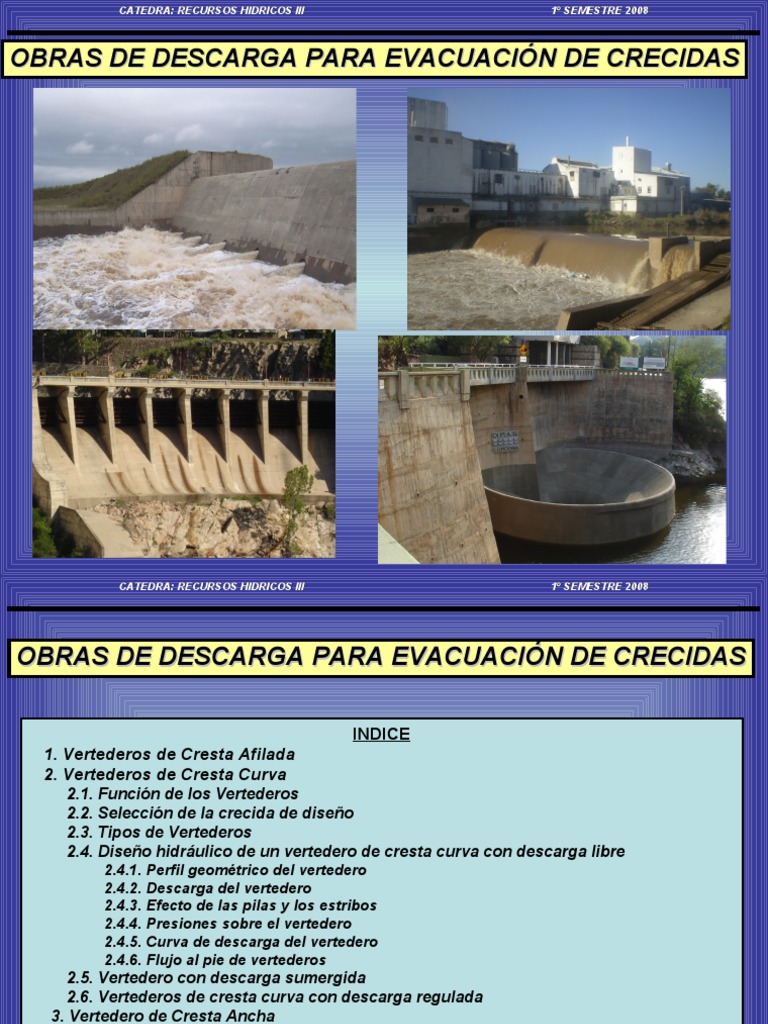 Vertederos | PDF | Represa | Reservorio
