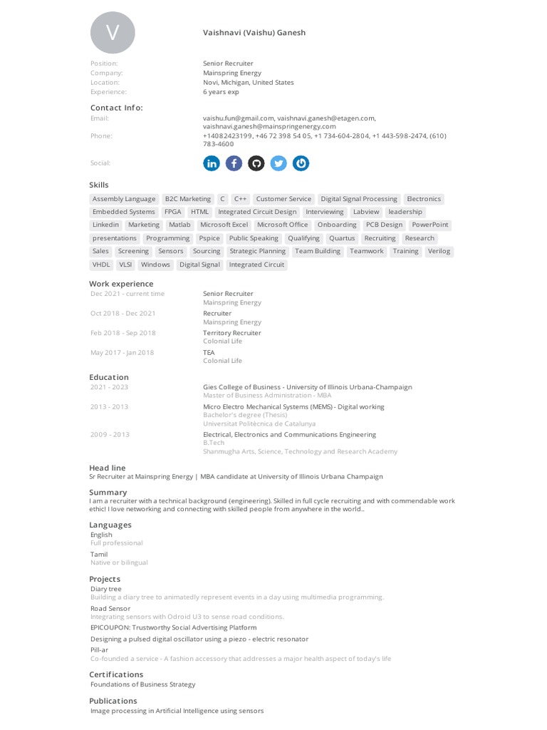 Vaishnavi Vaishu Ganesh | Download Free PDF | Recruitment | Computing