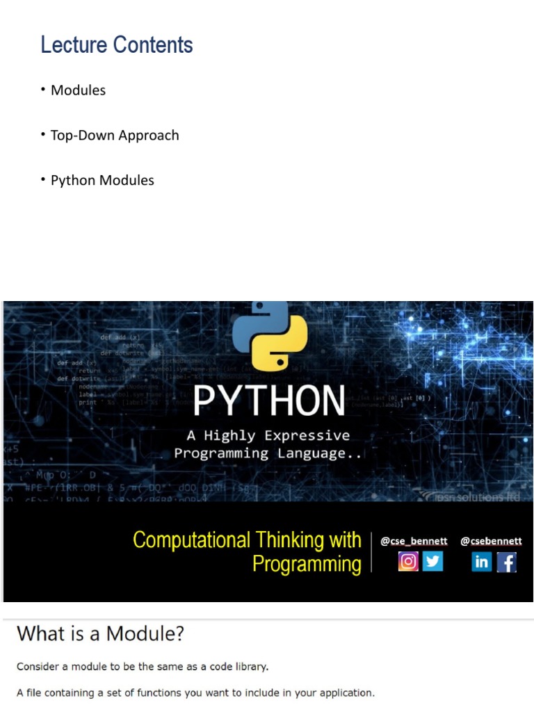 Python Modules | PDF | Modular Programming | Namespace Python Modules | PDF | Modular Programming | Namespace